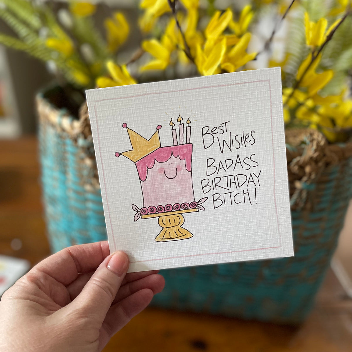 Badass Birthday Bitch-Greeting Card – Out On A Whim Greetings